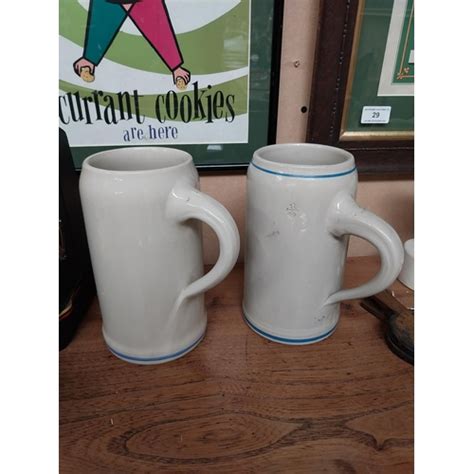Two Ceramic Beer Mugs Oktoberfest 1979 And Octoberfest 1978 19 Cm H