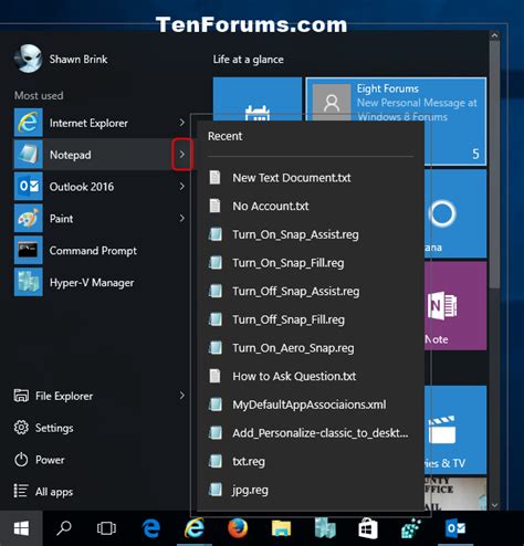 Reset And Clear Recent Items And Frequent Places In Windows 10 Tutorials
