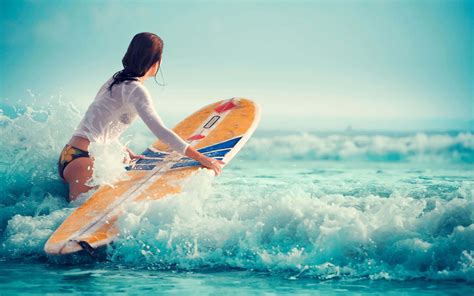 Download Sexy Beach Surfing Wallpaper