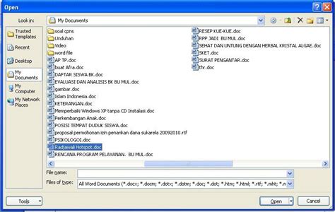 Tutorialoffice Membuka Dokumen Yang Telah Tersimpan Open