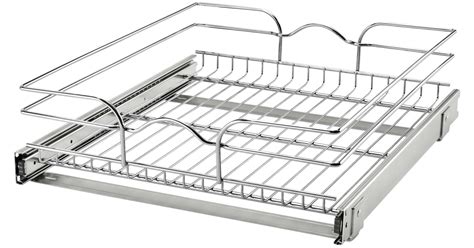 Rev A Shelf WB CR Classic W Single Tier Bottom Mount Pull Out Cabinet Organizer