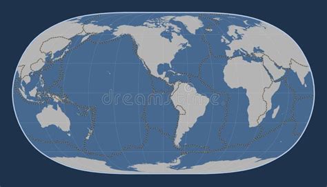 Tectonic Plate Boundaries On The World Contour Map 90 Pm Nat Stock