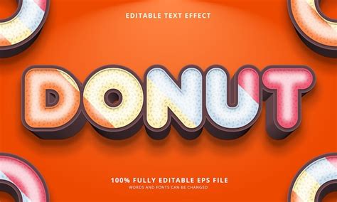 Premium Vector Donut Text Style Editable Text Effect