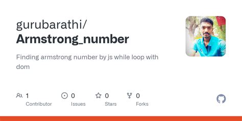 Github Gurubarathiarmstrongnumber Finding Armstrong Number By Js While Loop With Dom