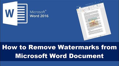 How To Remove Watermarks From Microsoft Word Document