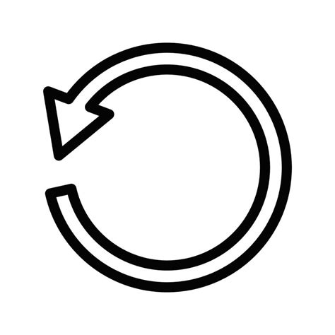 Circular Refresh Arrow Icon In Black Outline Illustration Representing Update Reload Or