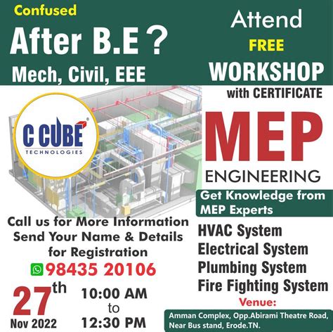 C Cube Cad Centre On Linkedin 49c Workshop Mep Revitmep Bim Civilengineering…