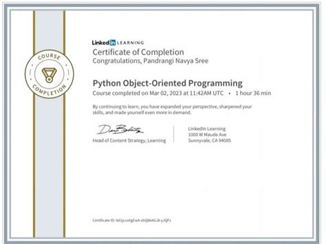 Pandrangi Navya Sree On Linkedin I Have Completed Certificate Course