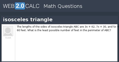 View Question Isosceles Triangle