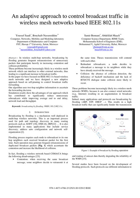 Pdf An Adaptive Approach To Control Broadcast Traffic In Wireless