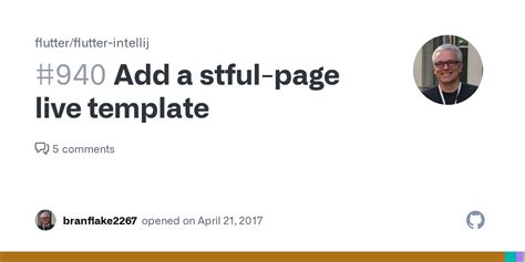 Add A Stful Page Live Template · Issue 940 · Flutterflutter Intellij