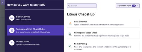 Schedule A Chaos Experiment Litmus Docs