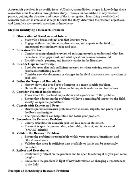 Research Problem Pdf Agriculture Knowledge