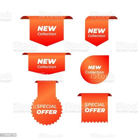 가격 태그 벡터 컬렉션입니다 리본 판매 배너 격리 새로운 컬렉션은 벡터 스티커 디자인을 제공합니다 1위에 대한 스톡 벡터 아트 및 기타 이미지 Istock