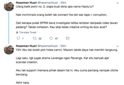 Hazeman Huzir Beri Sebab Video Intim Mirip Menteri Tak Masuk Akal
