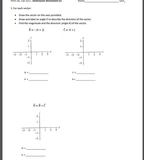 Solved For Each Vector Draw The Vector On The Axes Chegg Com