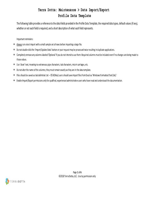 Fillable Online Maintenancedata Importexport Application Data Template