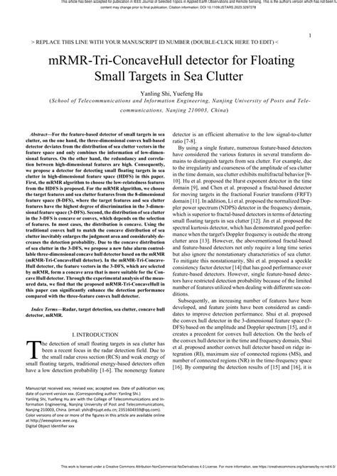 Pdf Mrmr Tri Concavehull Detector For Floating Small Targets In Sea Clutter