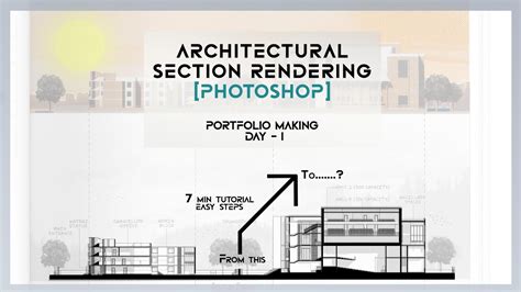 Architectural Section Rendering In Photoshop Tutorial Video Youtube