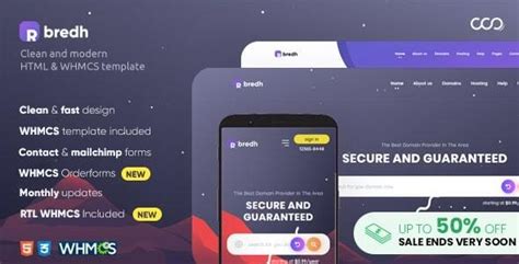 bredh v1 7 多用途whmcs主机销售模板 顶点网 php源码、wp主题、wp插件