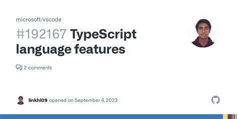 Typescript Language Features · Issue 192167 · Microsoftvscode · Github