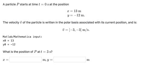 solved a particle starts at time at the position the