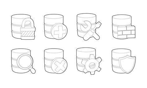 Server Icon Set Outline Style 8700342 Vector Art At Vecteezy