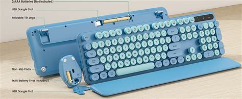 Wireless Keyboard And Mouse Combo Cute Typewriter