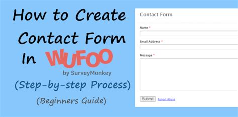 Create Contact Form In Wufoo And Add To Your Website