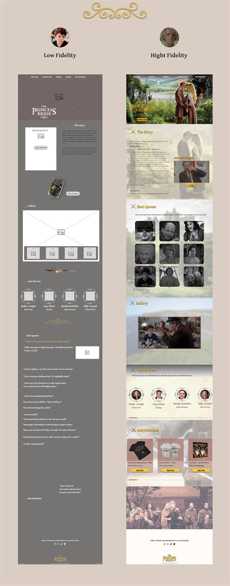 Ui Ux One Pager Website The Princess Bride Behance