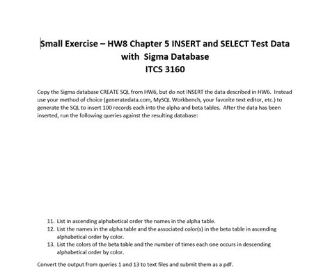 Solved The Following Code Was Used In Mysql To Define The