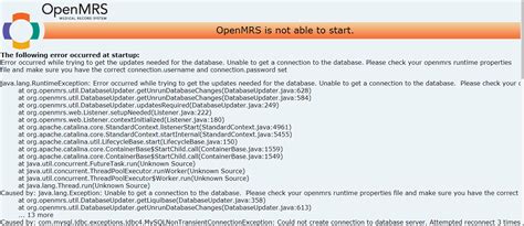 openmrs is not able to start openmrs talk