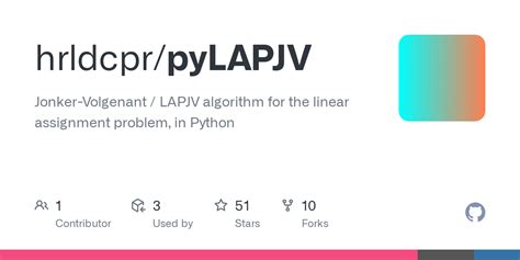 GitHub Hrldcpr PyLAPJV Jonker Volgenant LAPJV Algorithm For The Linear Assignment Problem