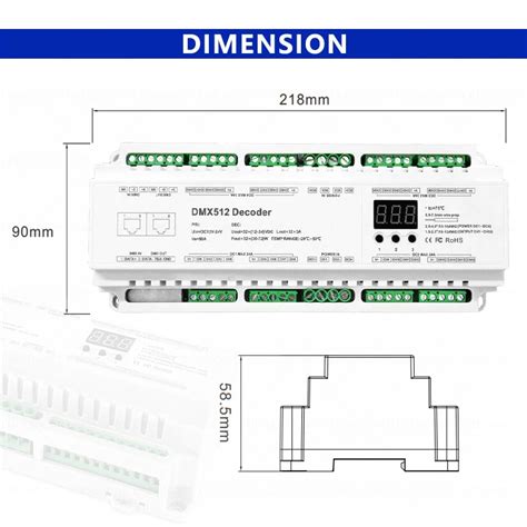 DMX512 To Constant Voltage PWM LED Decoder 24CH 32CH 40CH