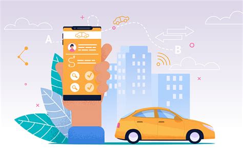 택시 모바일 서비스 스마트 폰 플랫 응용 프로그램입니다 차에 대한 스톡 벡터 아트 및 기타 이미지 차 검사 보기 검색 Istock