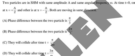 Answered Two Particles Are In Shm With Same Amplitude A And Same Kunduz