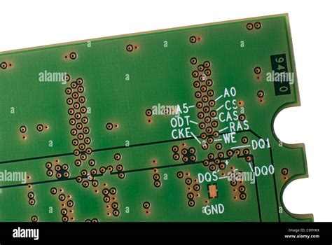 Memory Chip Circuit Board Detail Isolated On White Background Stock Photo Alamy