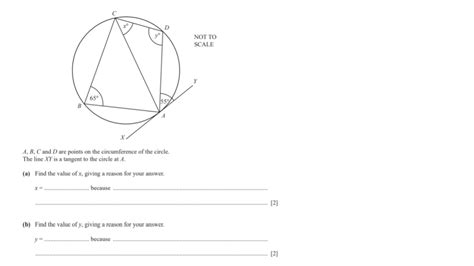Circle Theorems Past Paper Questions For Igcse Cambridge 0580