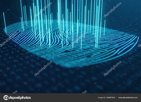 3d Illustration Fingerprint Scan Provides Security Access With Biometrics Identification