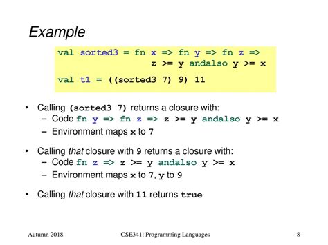 cse341 programming languages lecture 9 function closure idioms ppt