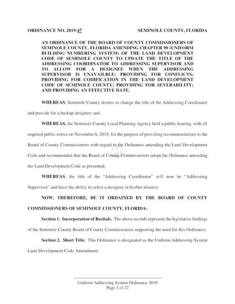 Pdf Uniform Addressing System Ordinance 2019 Chapter 90 Uniform Building Numbering System