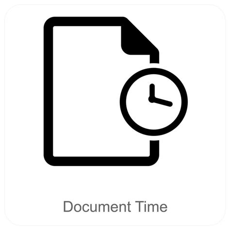 Premium Vector Document Time And Clock Icon Concept
