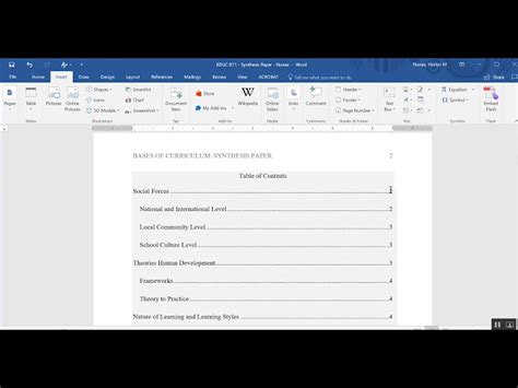Table Of Contents Apa Style Table Of Contents Apa 22 Examples