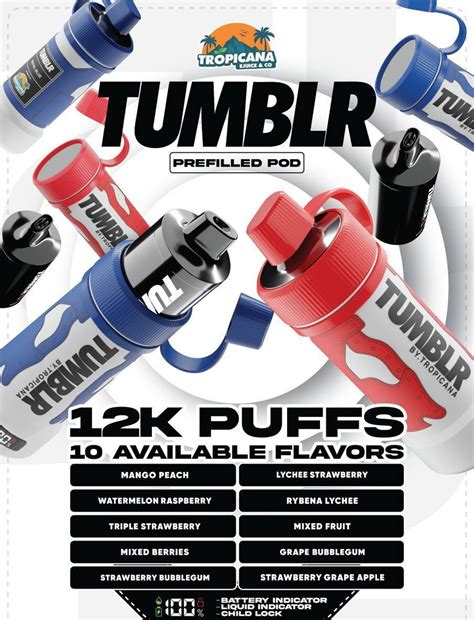 Tropicana Tumblr Disposable Vape Pod 12000 Puffs Vape Vandal Best Vape E Liquids