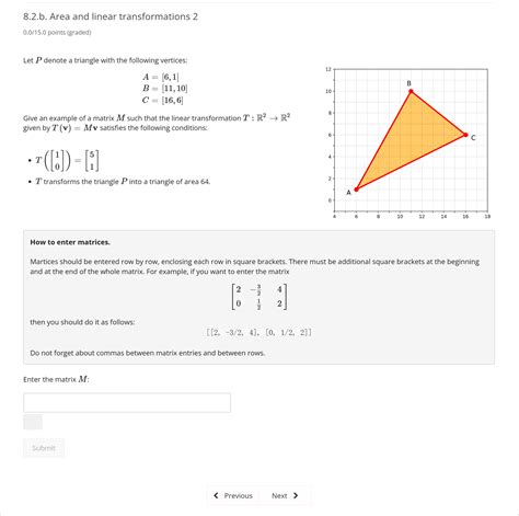 solved 8 2 area and linear transformations ๑ bookmark this