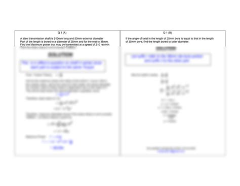 Solution Strenght Of Materials Torsion Theory Hollow Shaft Worked