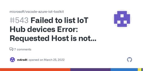 Failed To List Iot Hub Devices Error Requested Host Is Not Supported