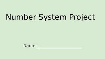 Number Systems Project By Sarah Johnson TPT