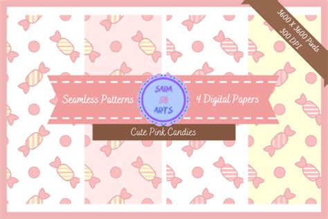 Super Cute Candy Pattern Digital Paper Graphic By Sarasb2000
