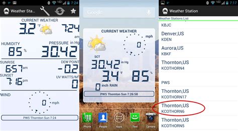 Basic Android Weather Apps And Widgets For Displaying ThorntonWeather Com Data ThorntonWeather Com